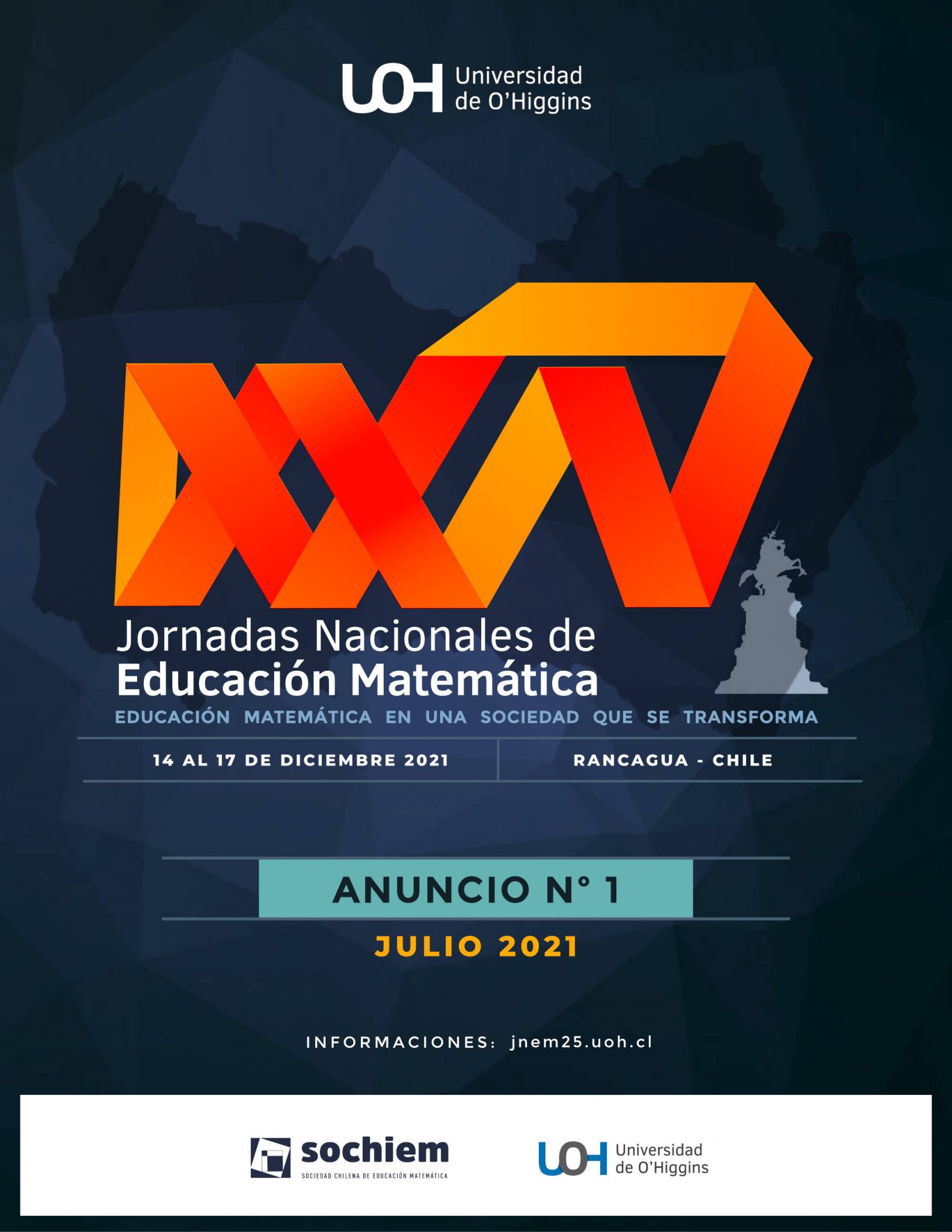 Primer Anuncio – XXV Jornadas Nacionales de Educación Matemática 2021 – SOCHIEM
